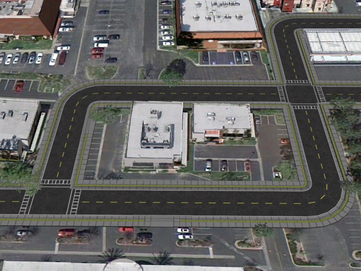 Free Obj Model Road Street Cities Intersection