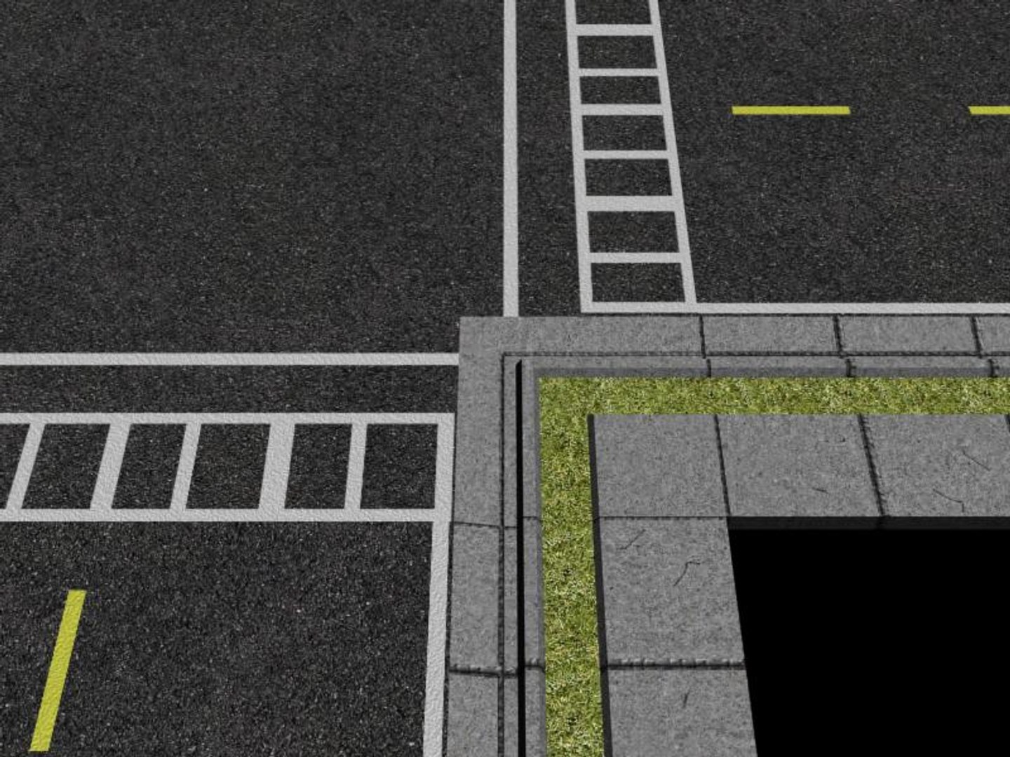 Free Obj Model Road Street Cities Intersection