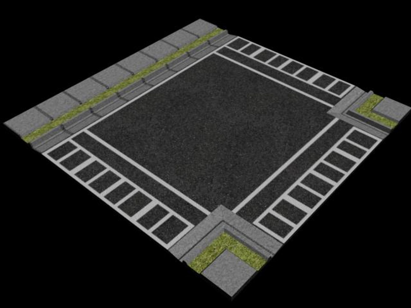 Free Obj Model Road Street Cities Intersection