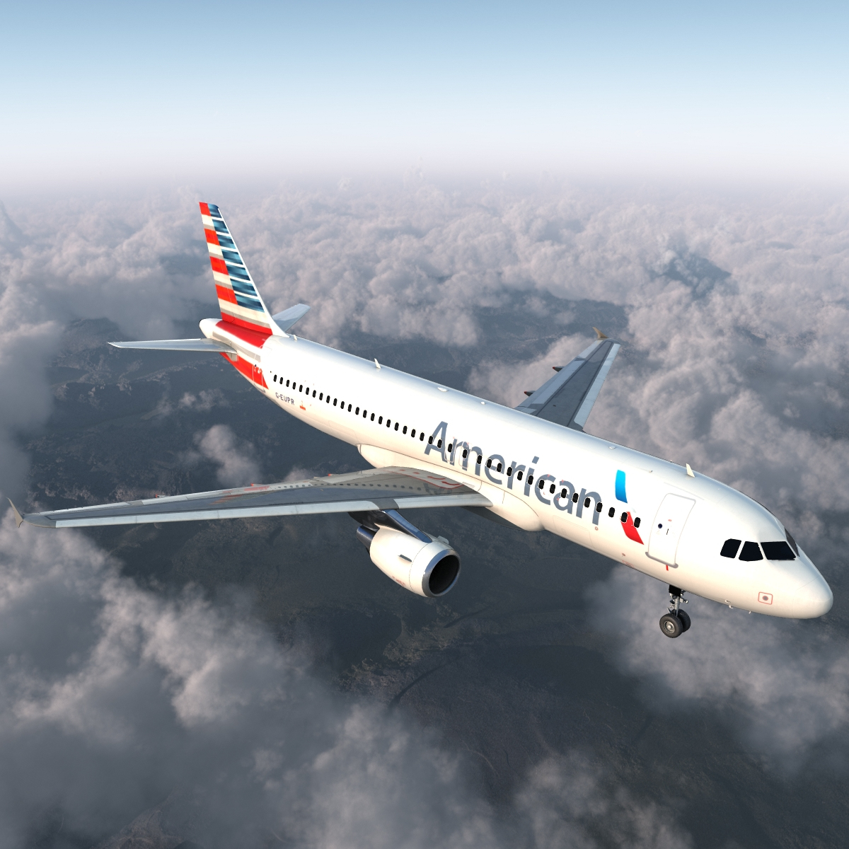 3d airbus a320 american airlines