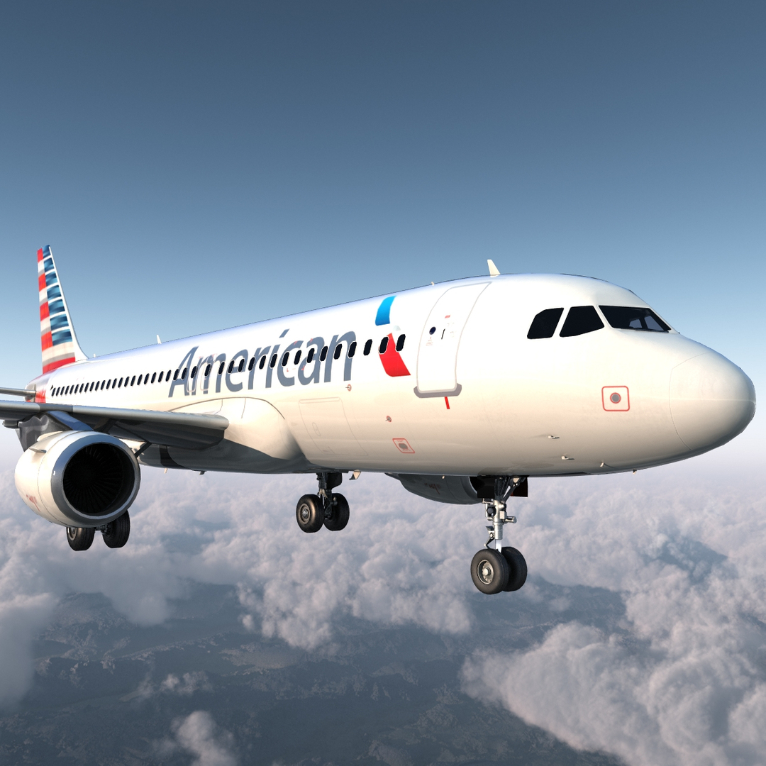 3d airbus a320 american airlines