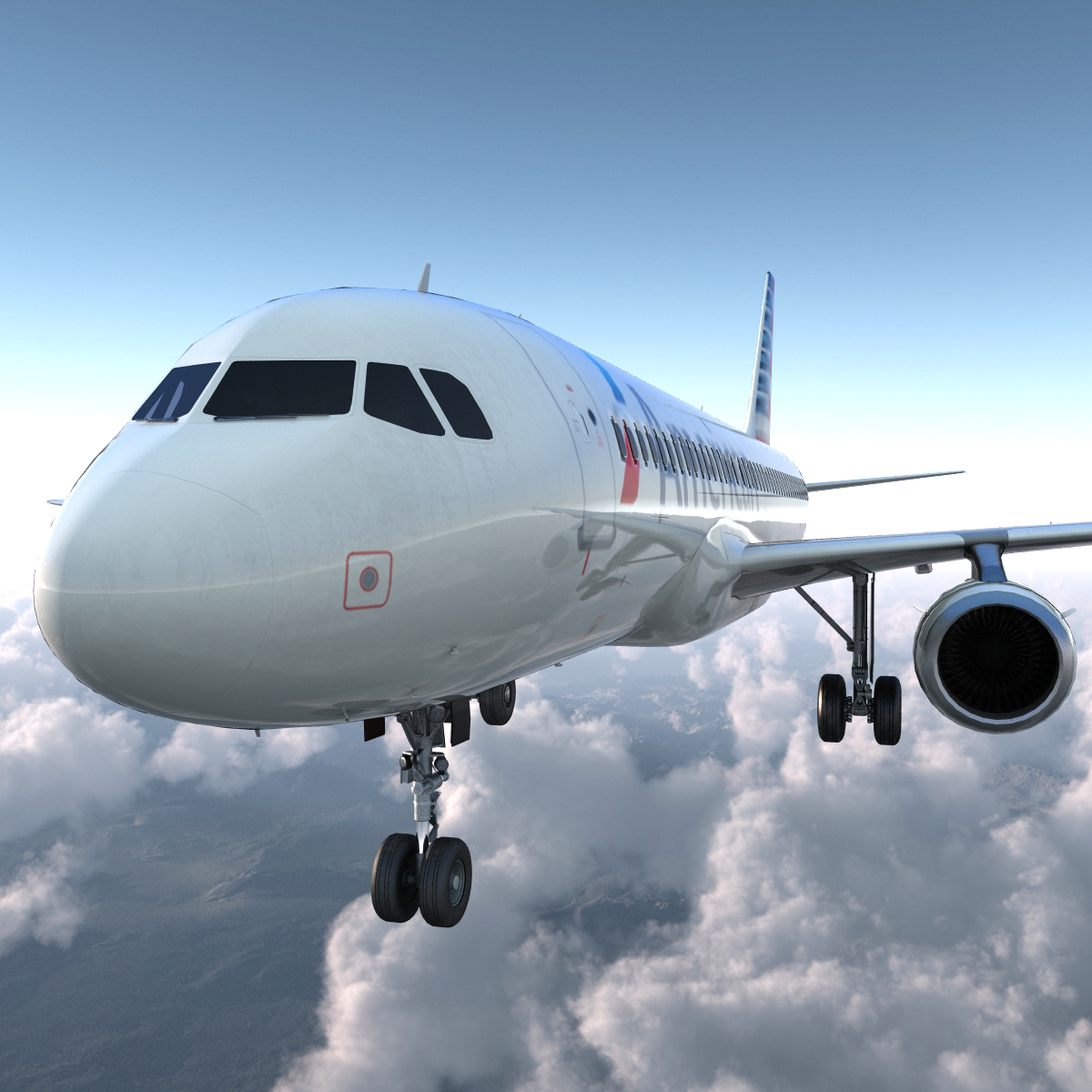 3d airbus a320 american airlines