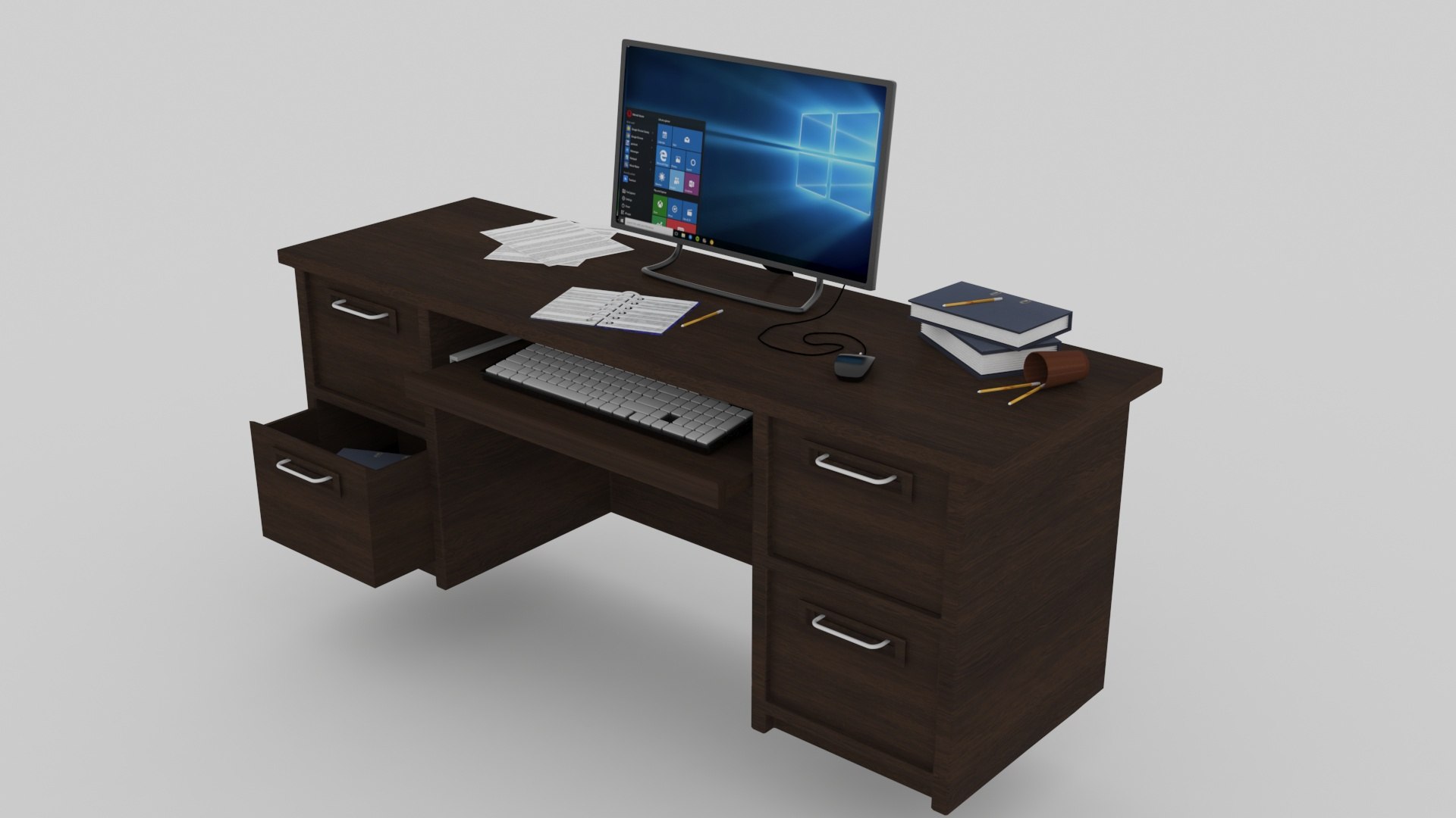 3D officerdesk desk model - TurboSquid 1210916