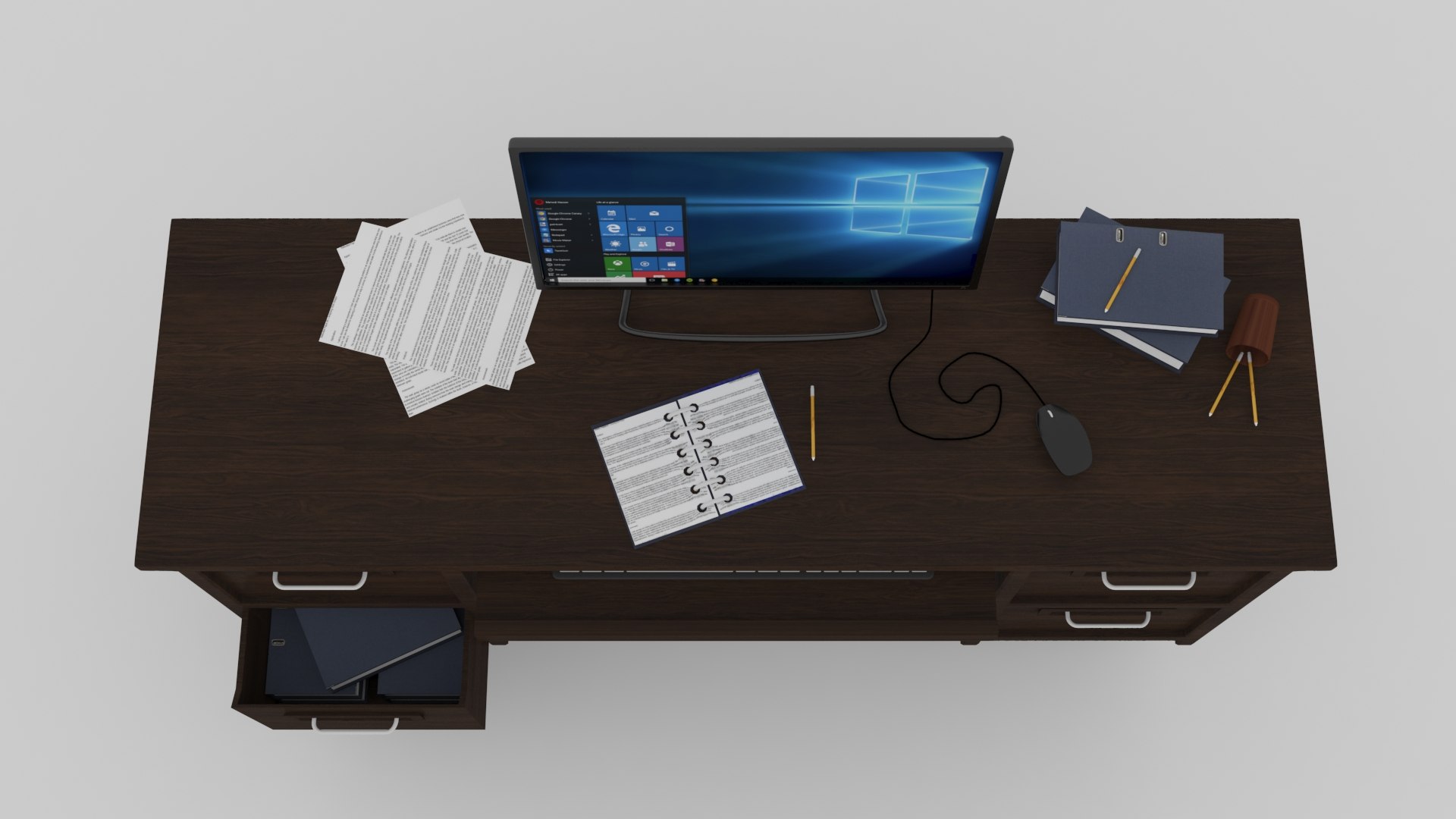 3D officerdesk desk model - TurboSquid 1210916