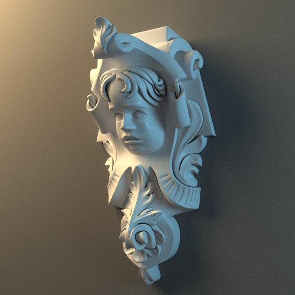 3d corbel cupid face