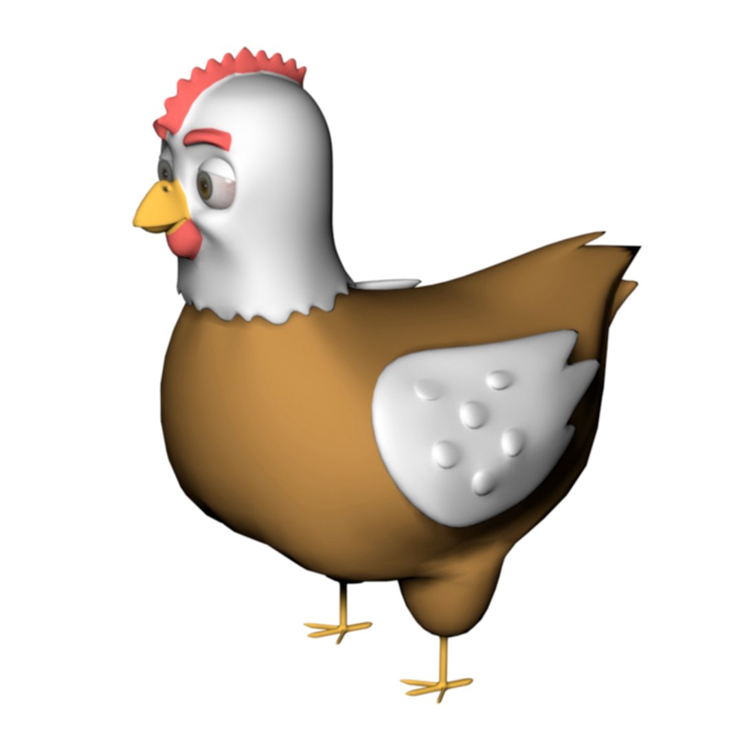 3D Chicken Hen Cartoon Model - TurboSquid 2013814