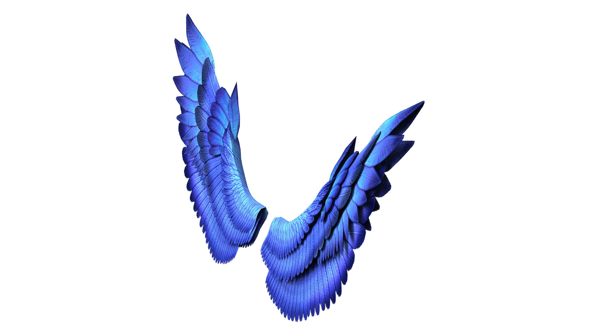 3D Fantasy Blue Wings Model - TurboSquid 1994540