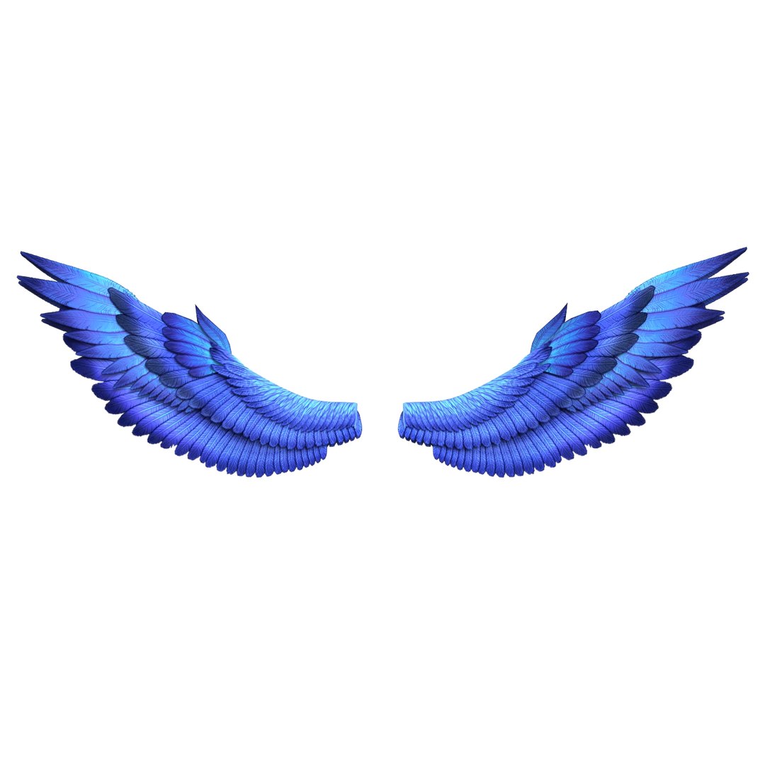 3D Fantasy Blue Wings Model - TurboSquid 1994540