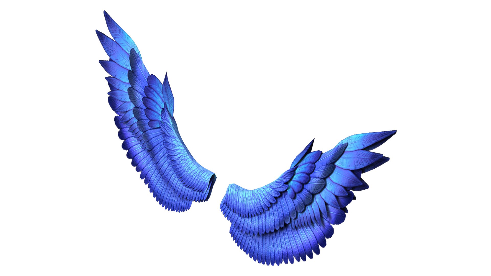 3D Fantasy Blue Wings Model - TurboSquid 1994540