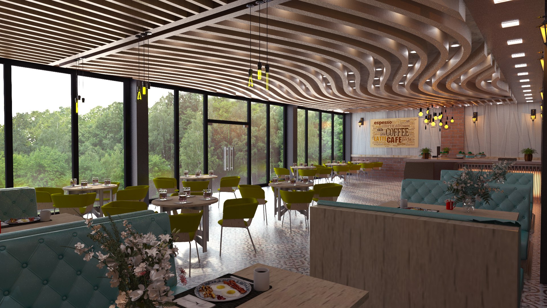 3D Model Cafe Design - TurboSquid 1407193