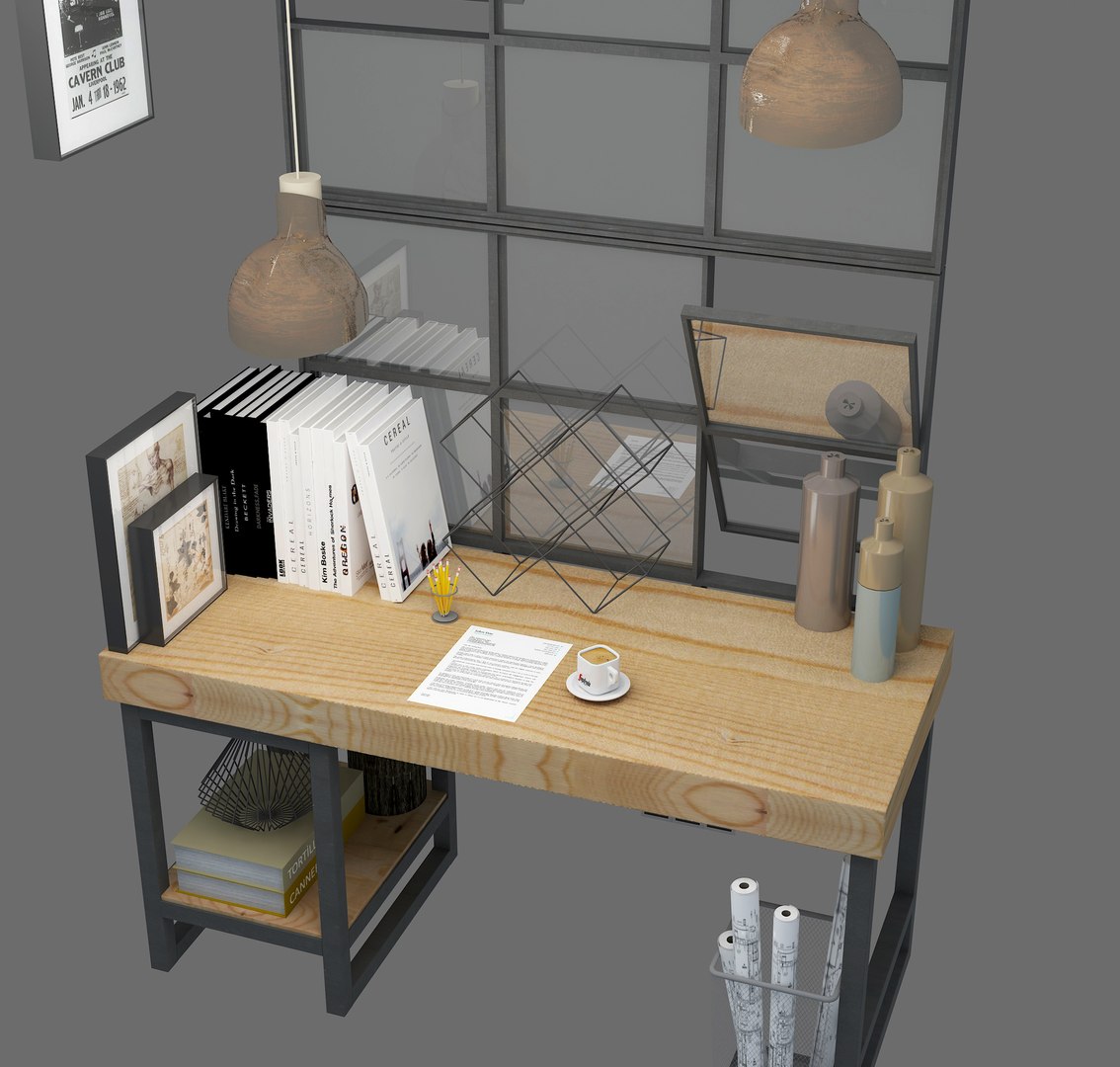 3D desk work model - TurboSquid 1676254