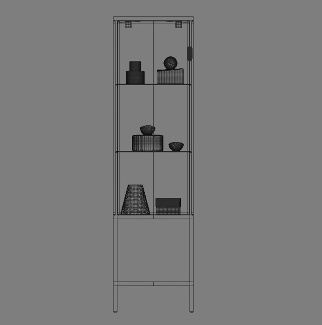 Rudsta ikea glass-door cabinet 3D - TurboSquid 1705803