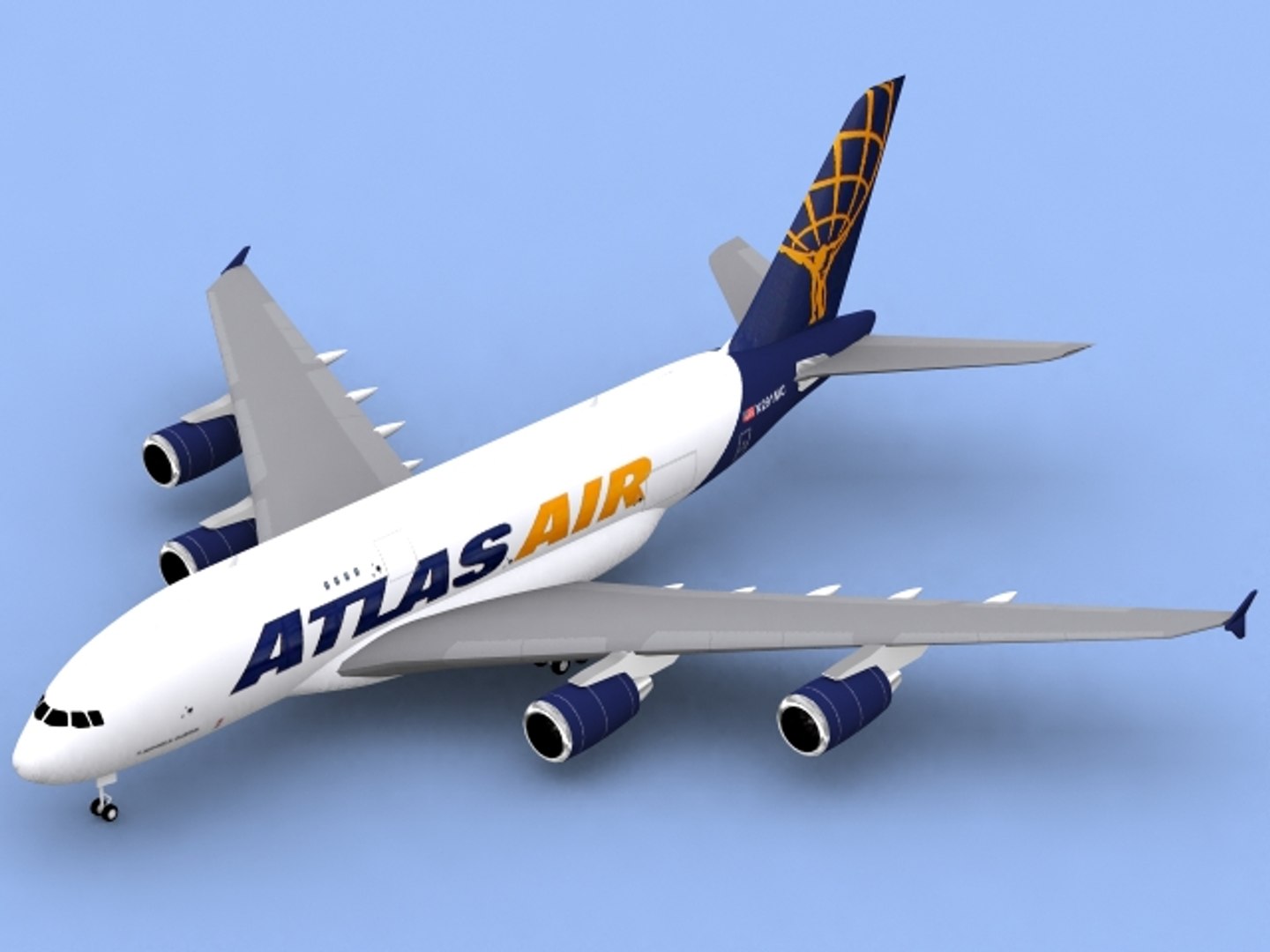 lightwave airbus a380-800 f atlas