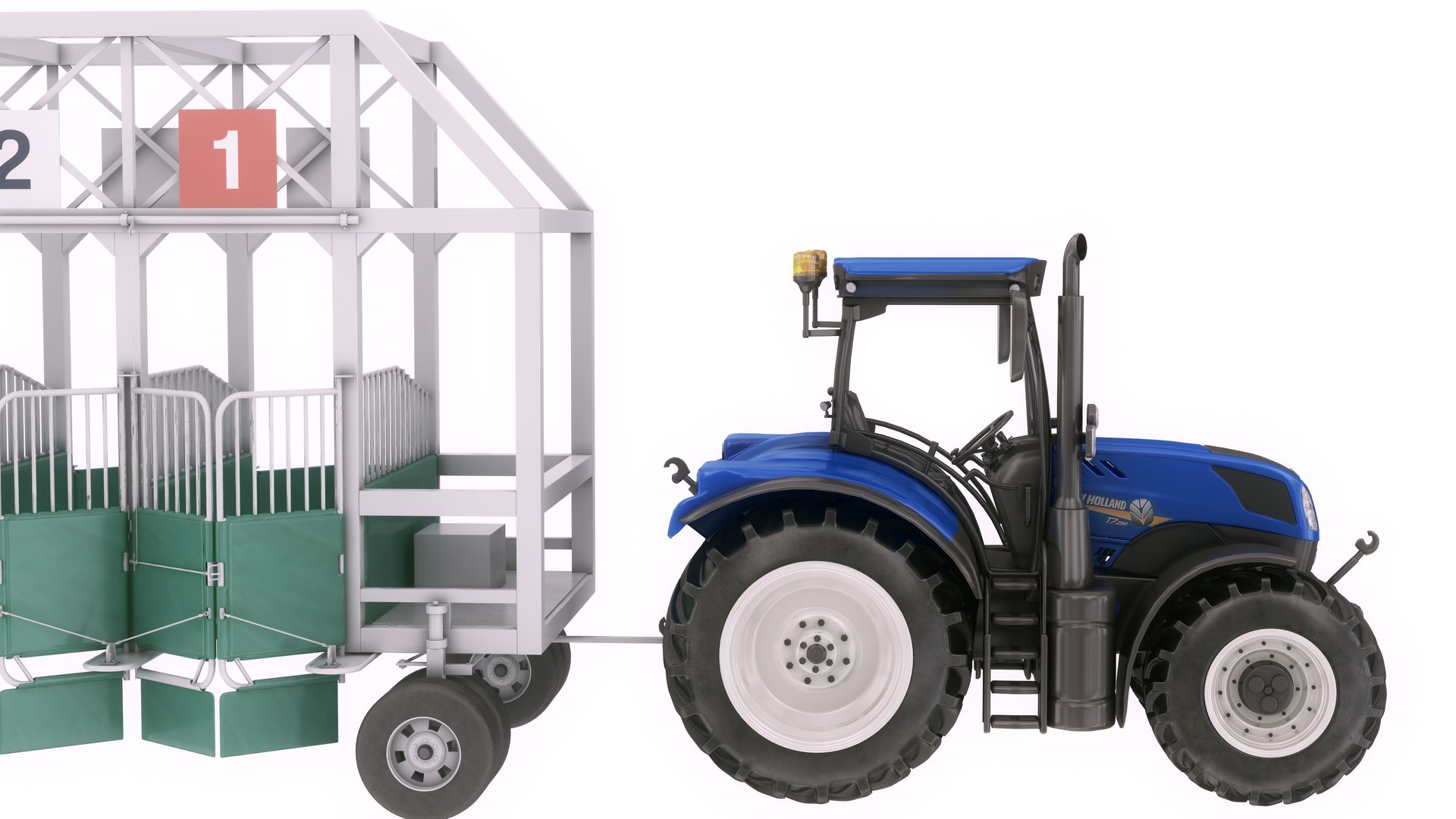3D Horse Start Gate With Tractor - TurboSquid 2271619