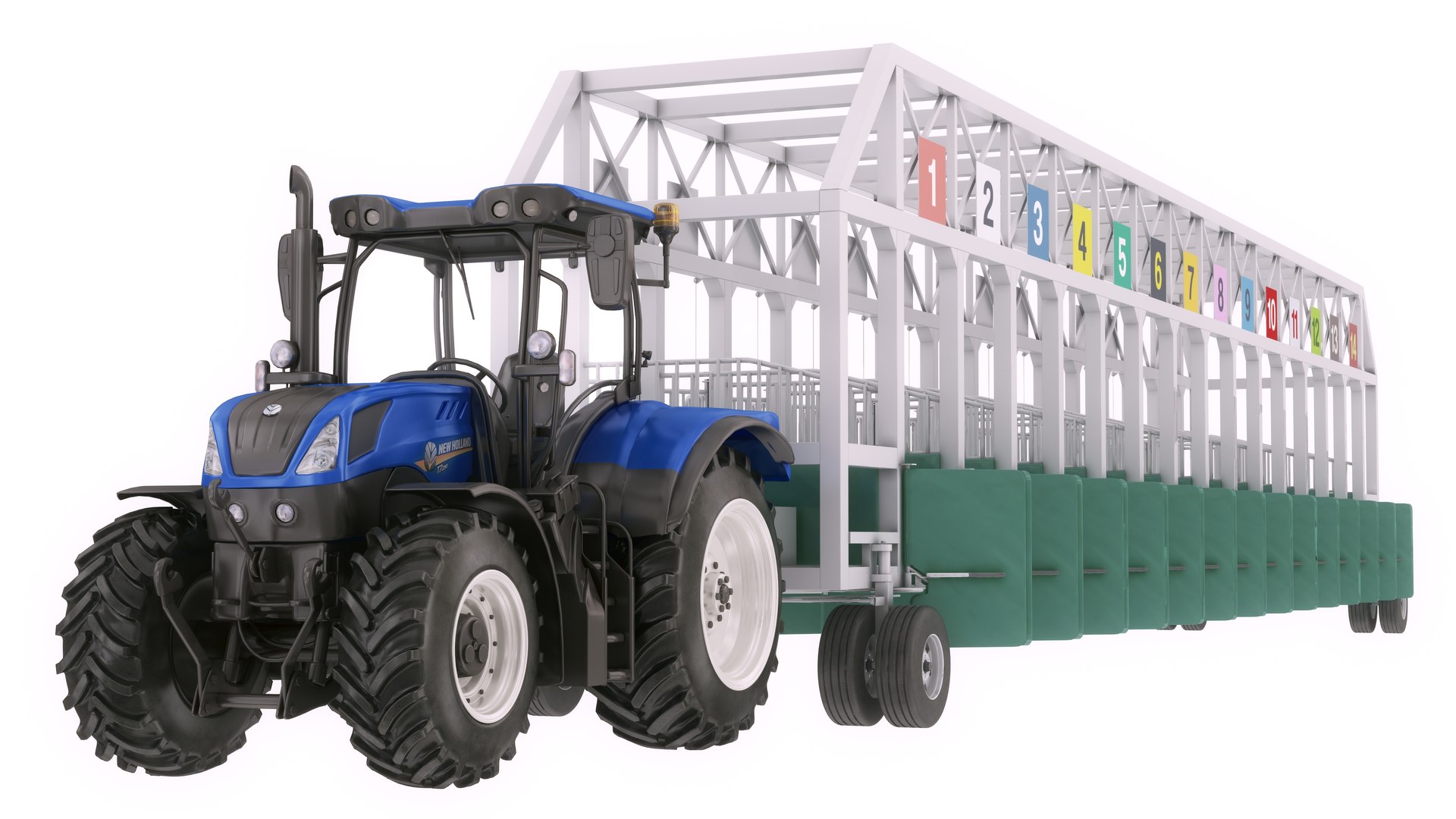 3D Horse Start Gate With Tractor - TurboSquid 2271619