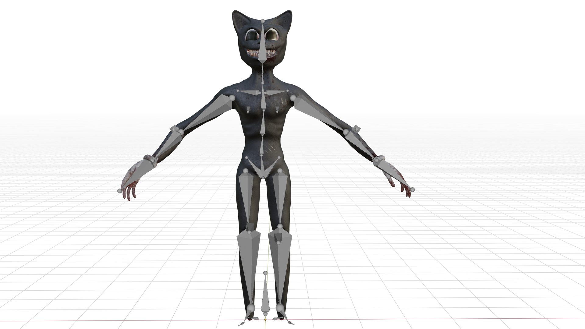3D Cartoon Cat IK Rigged Trevor Henderson - TurboSquid 2096381