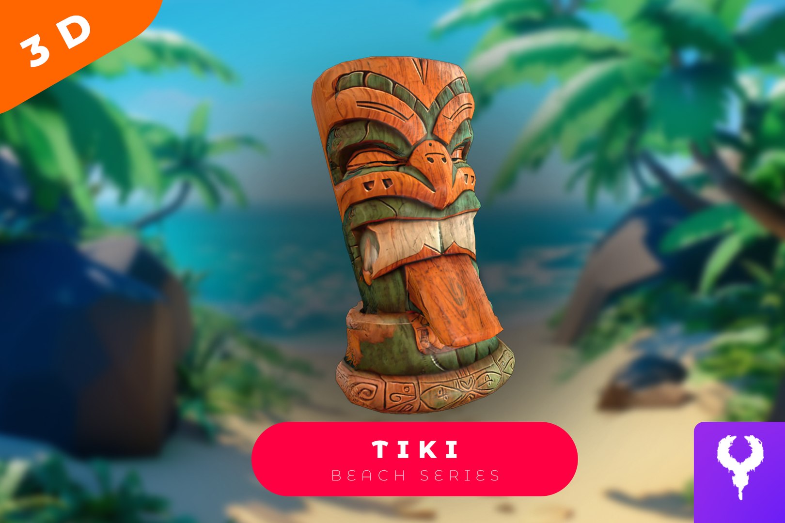 3D Cartoon Tiki - TurboSquid 2233728