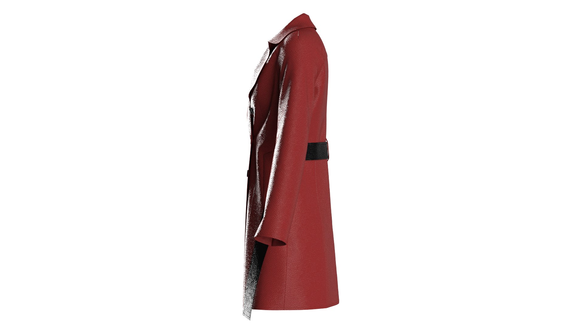 3D Female Raglan Leather Trench Coat Model - TurboSquid 2175587