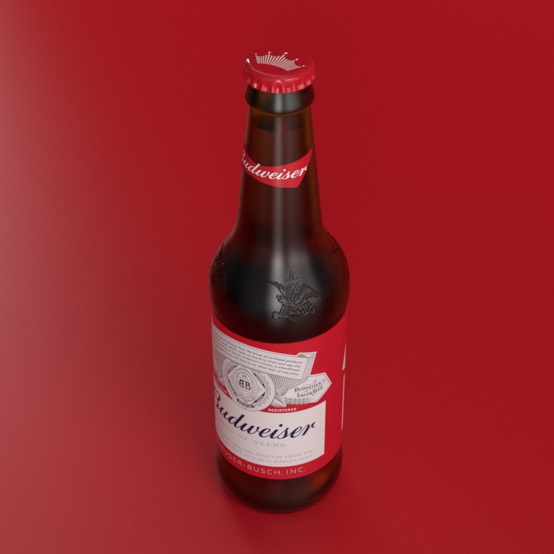3D Budweiser Beer Bottle - TurboSquid 1414312