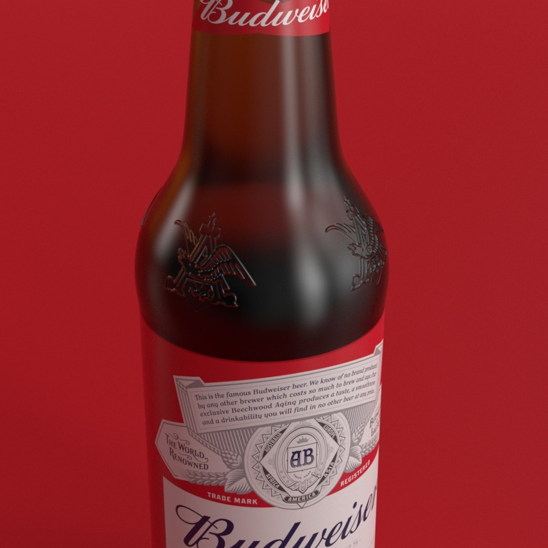 3D Budweiser Beer Bottle - TurboSquid 1414312