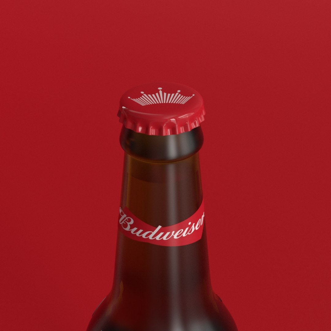 3D Budweiser Beer Bottle - TurboSquid 1414312