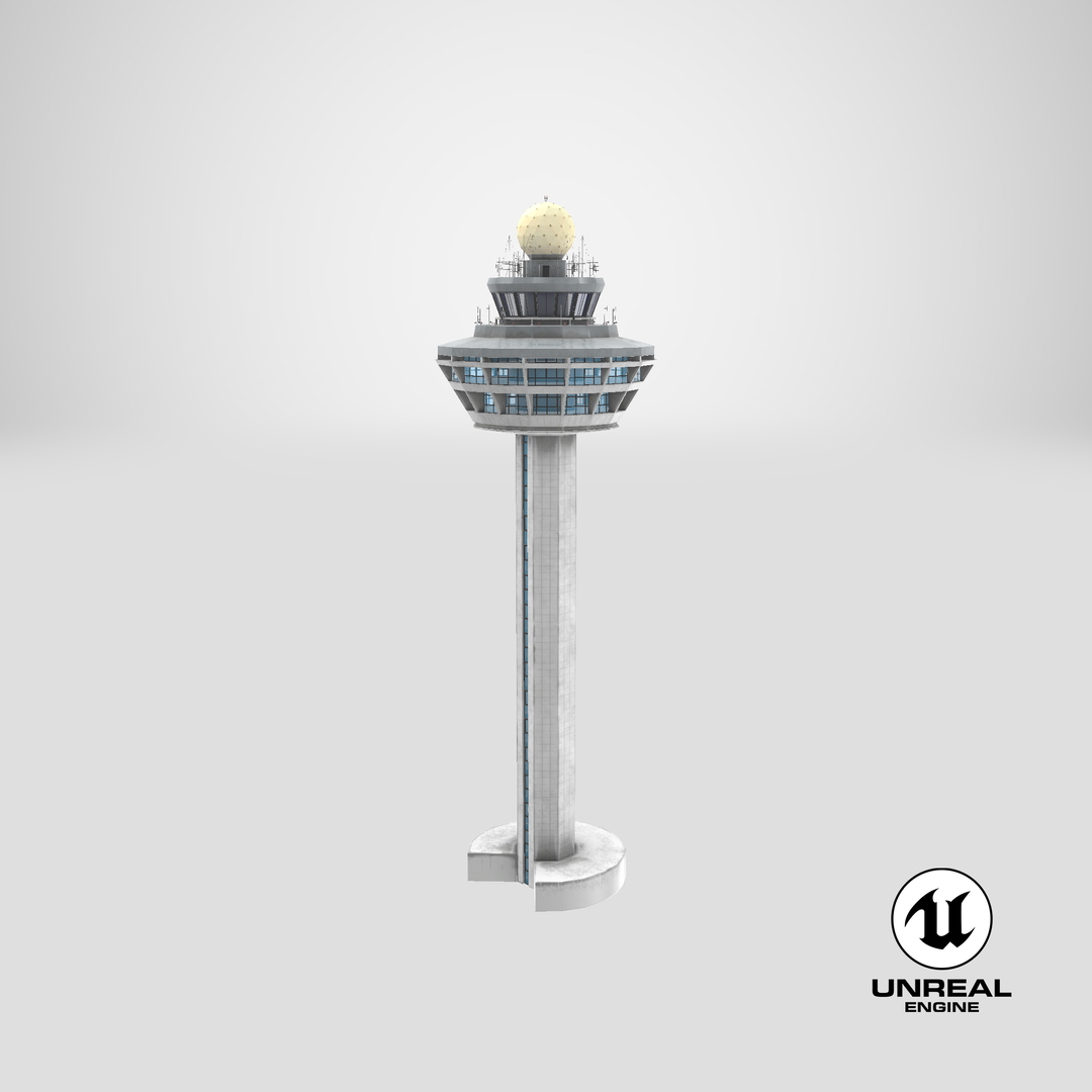 Changi airport control tower 3D model - TurboSquid 1518210