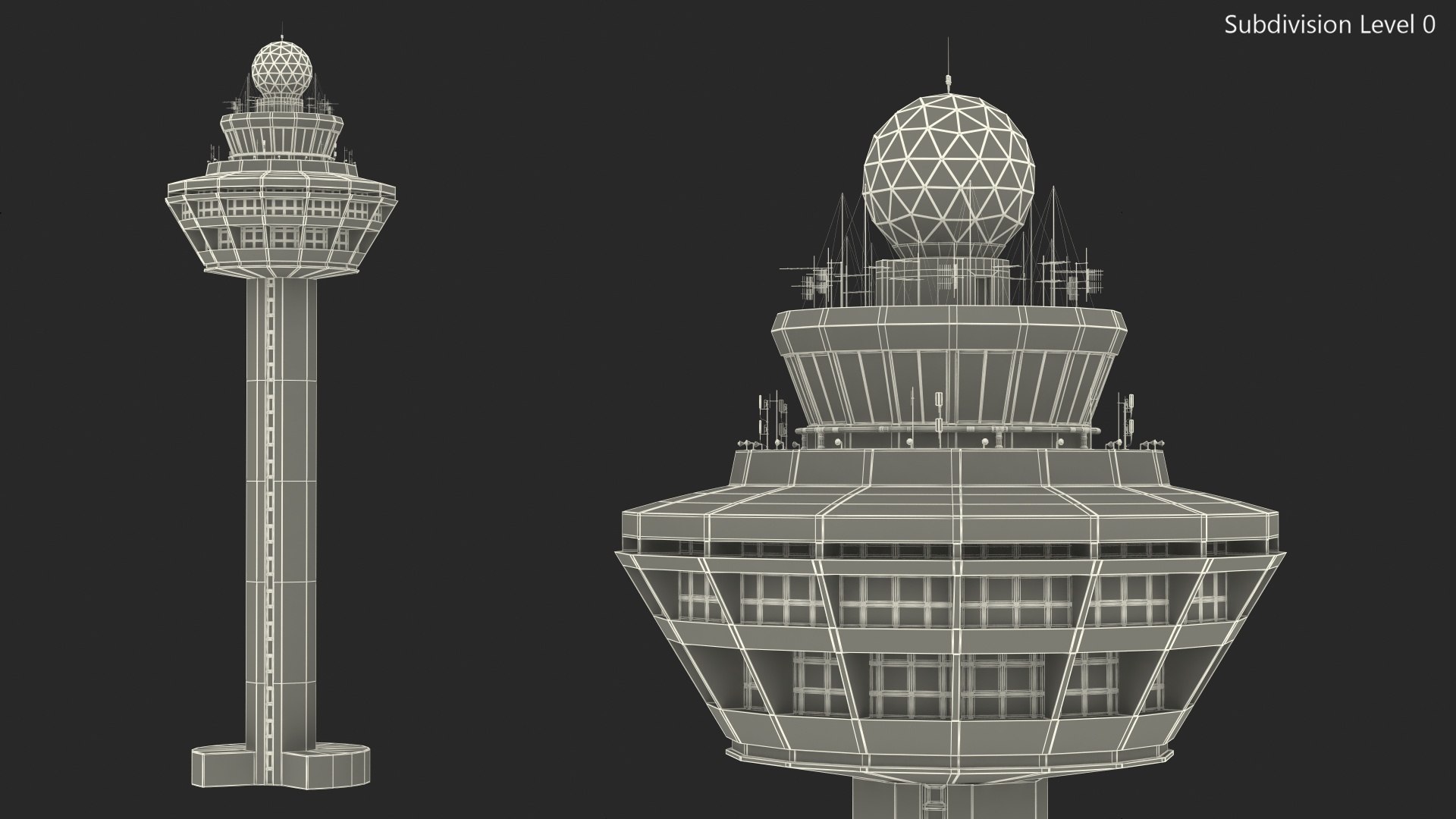 Changi airport control tower 3D model - TurboSquid 1518210