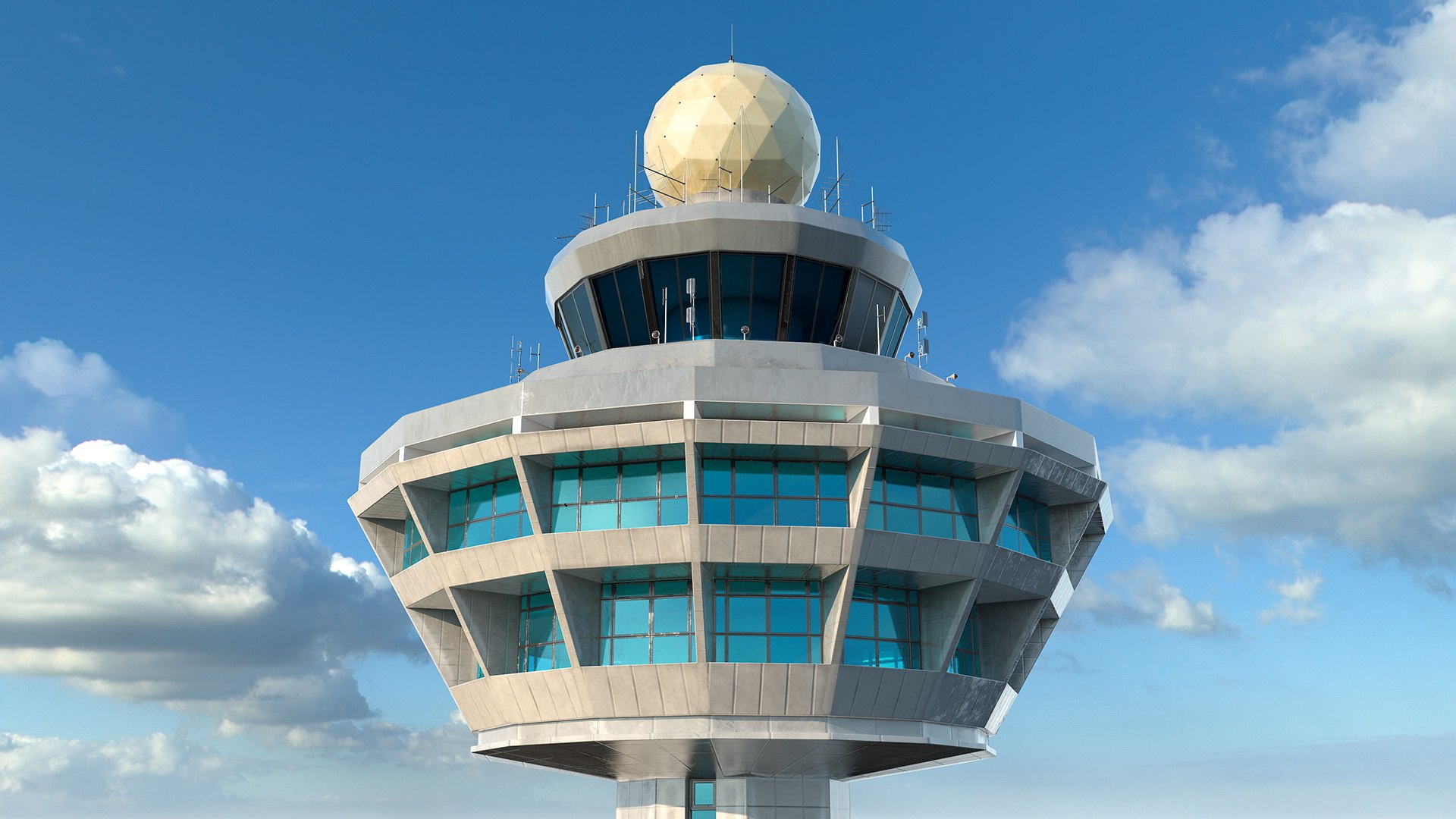 Changi airport control tower 3D model - TurboSquid 1518210