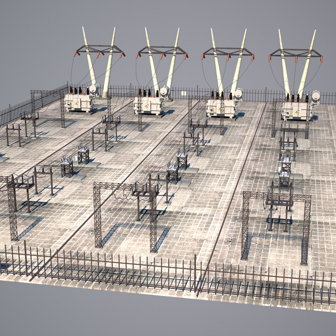 3d Electrical Substation Model