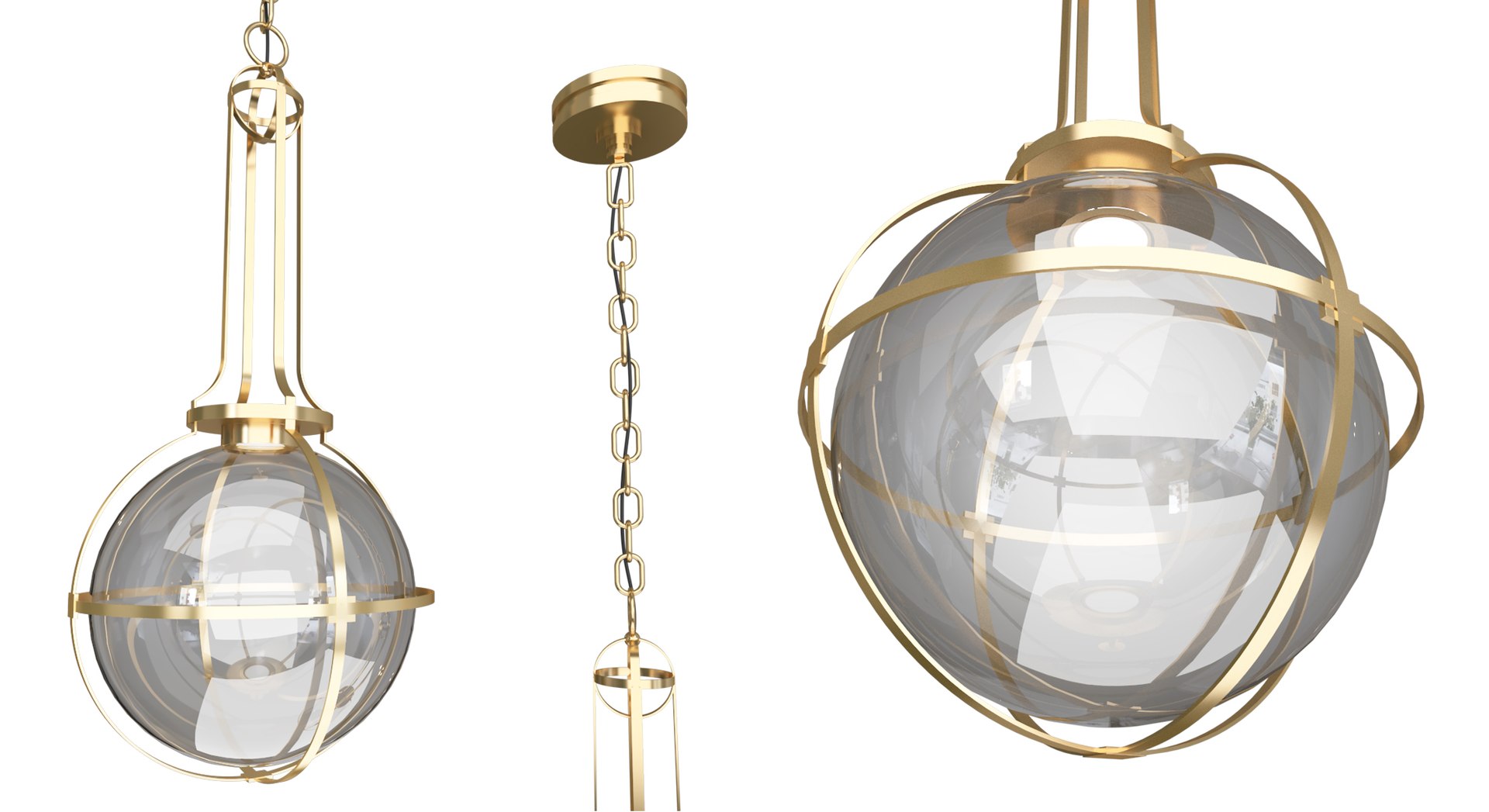 Gracie Medium Captured Globe Pendant 3D - TurboSquid 1961019
