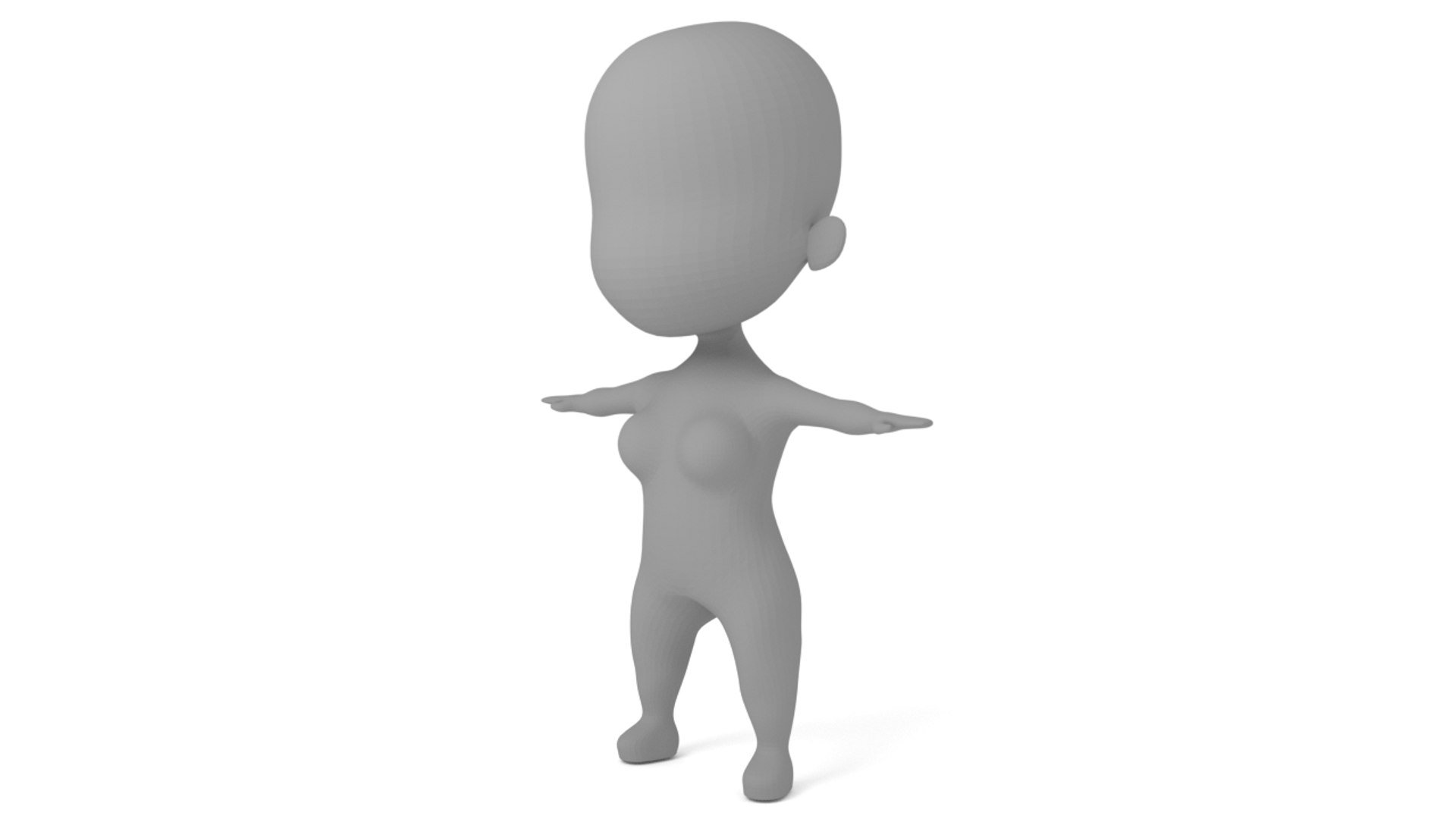 3d Chibi Female Model