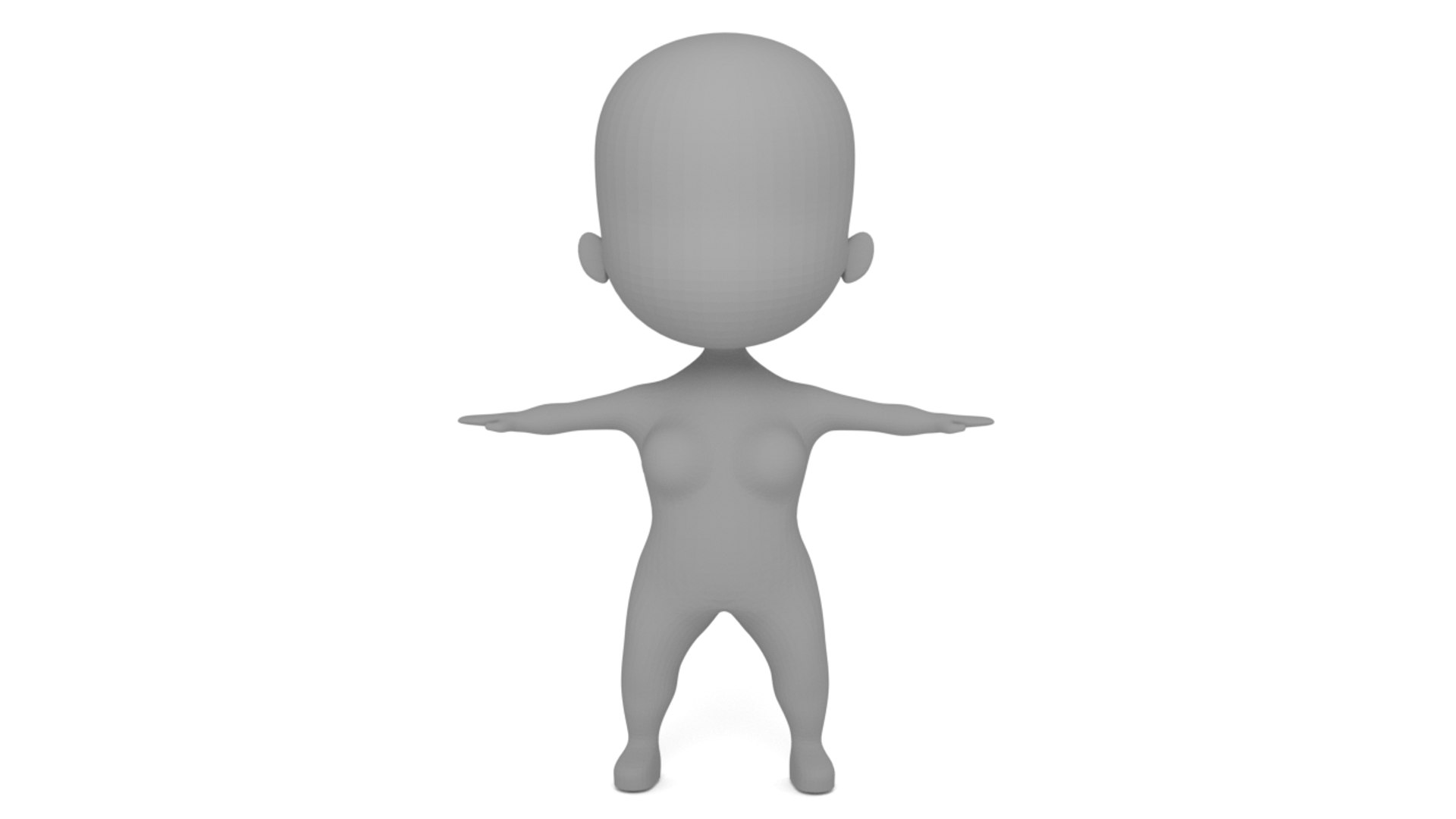 3d Chibi Female Model