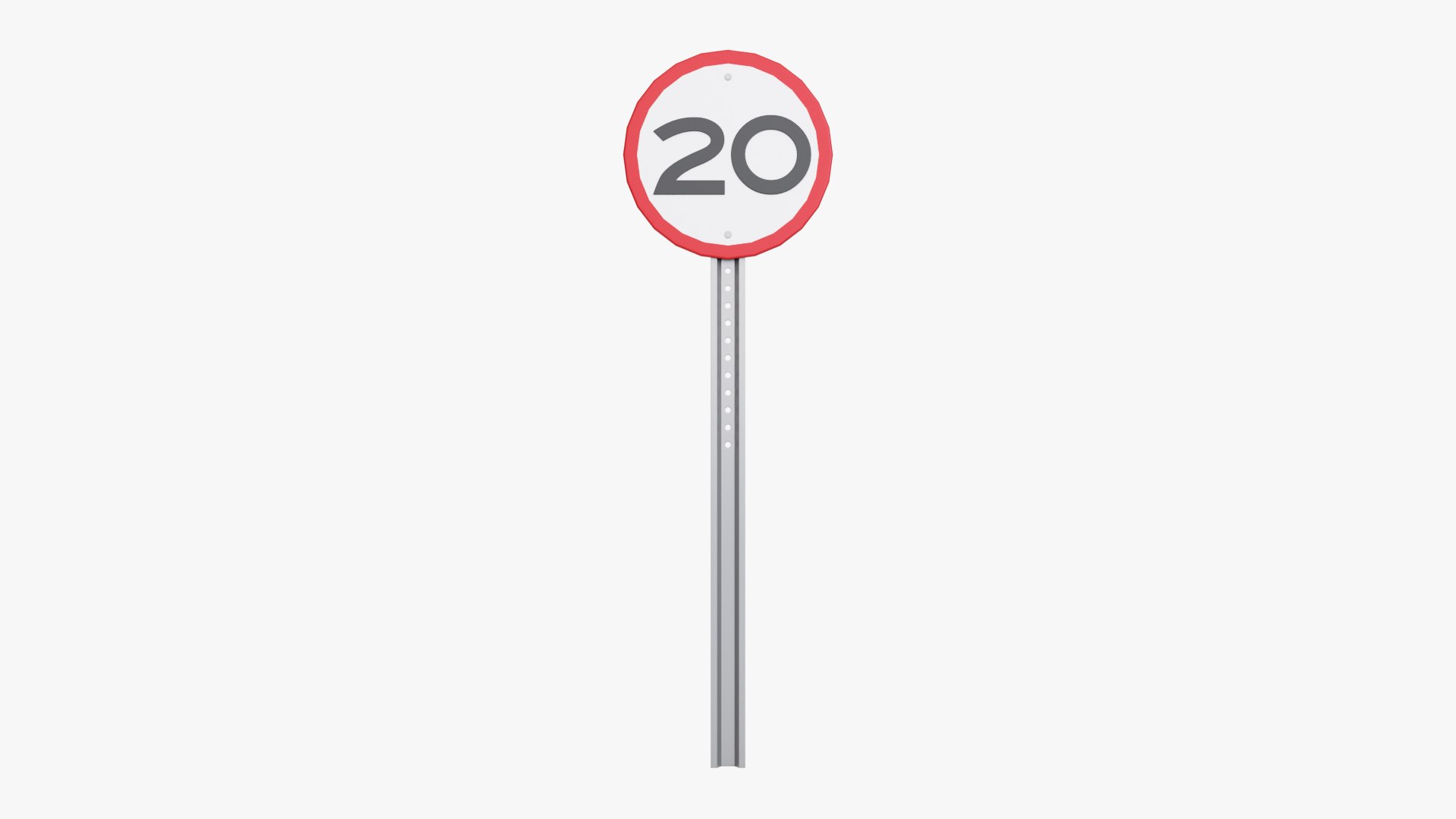 Speed Limit Road Sign 20 3D - TurboSquid 2211947