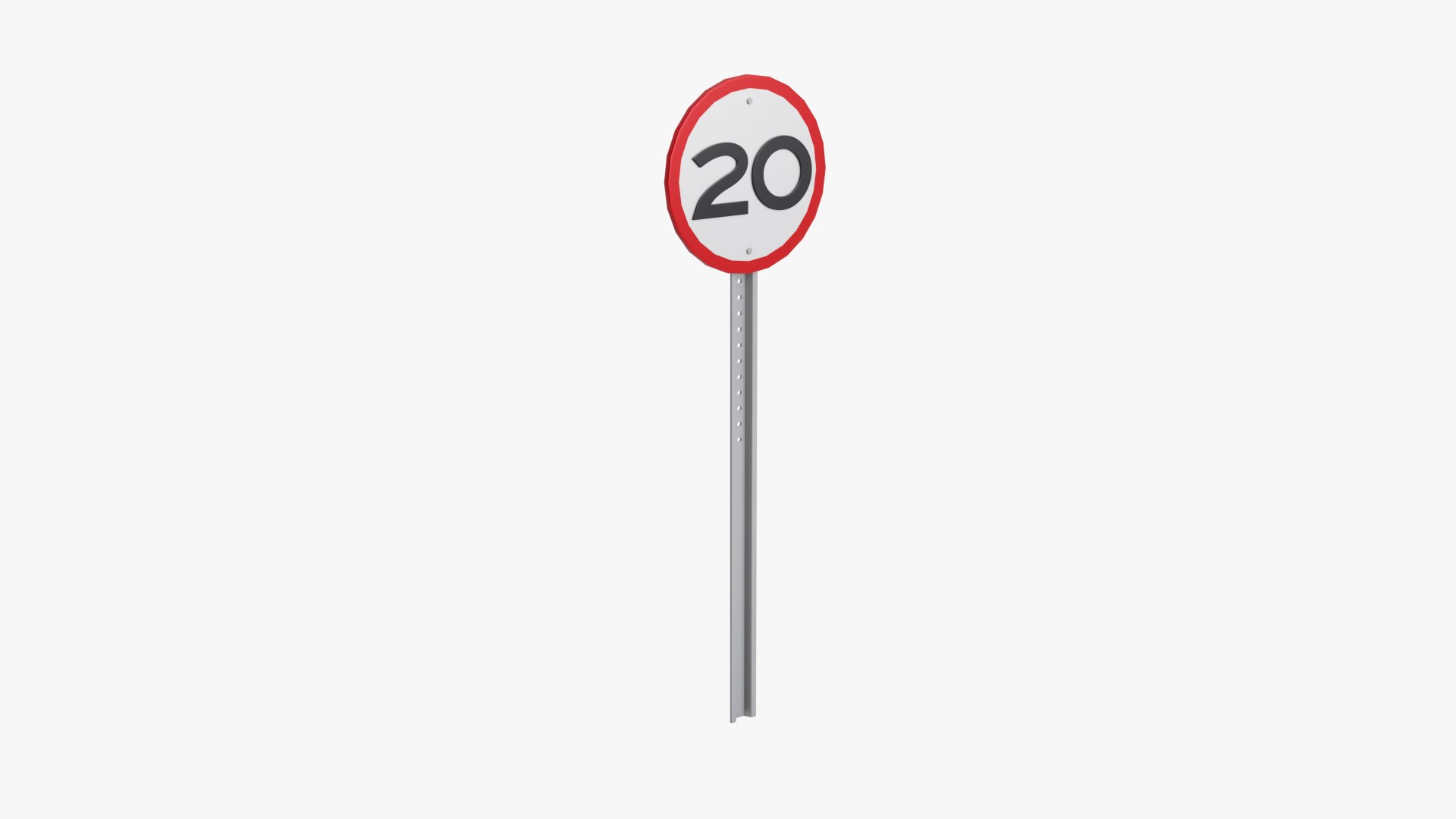 Speed Limit Road Sign 20 3D - TurboSquid 2211947