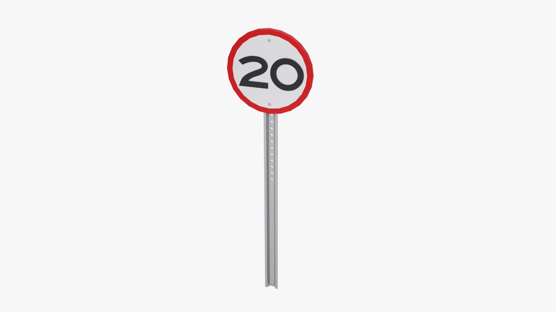 Speed Limit Road Sign 20 3D - TurboSquid 2211947