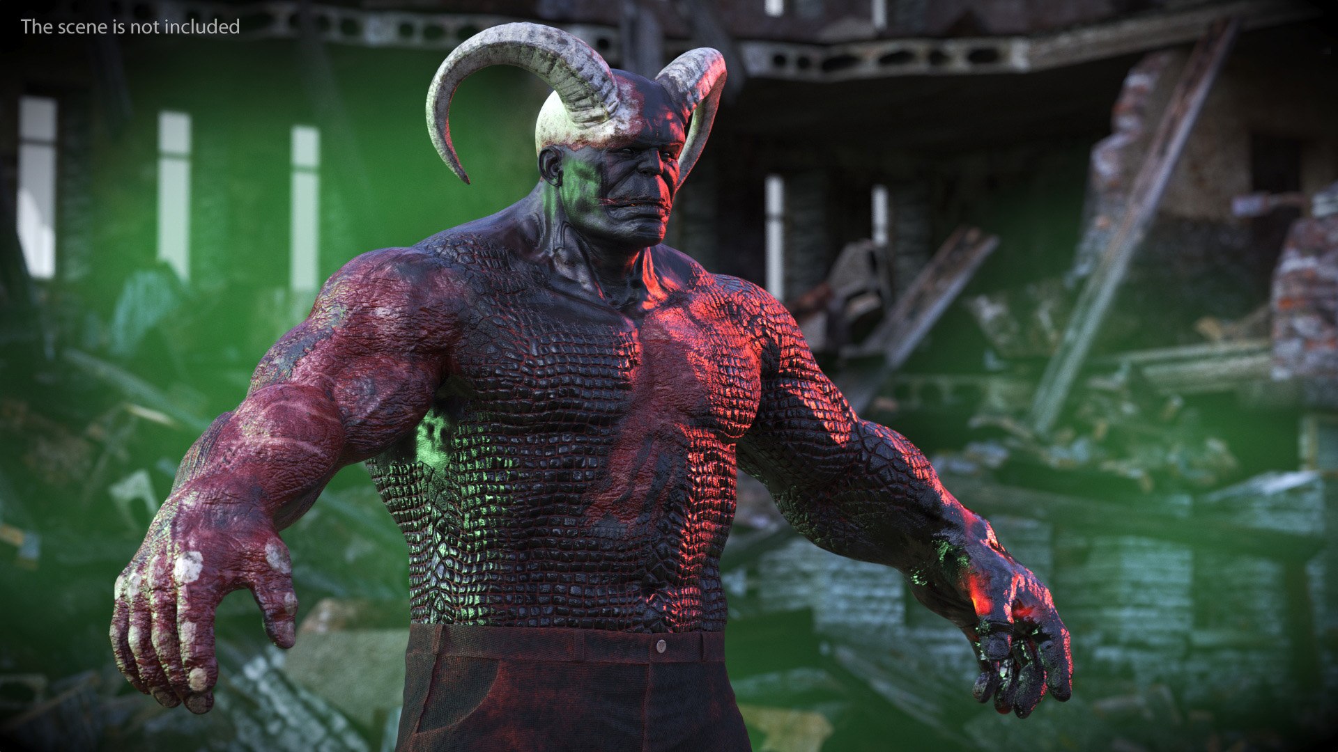 3D Infernal Muscular Demon Humanoid Dark - TurboSquid 2434425