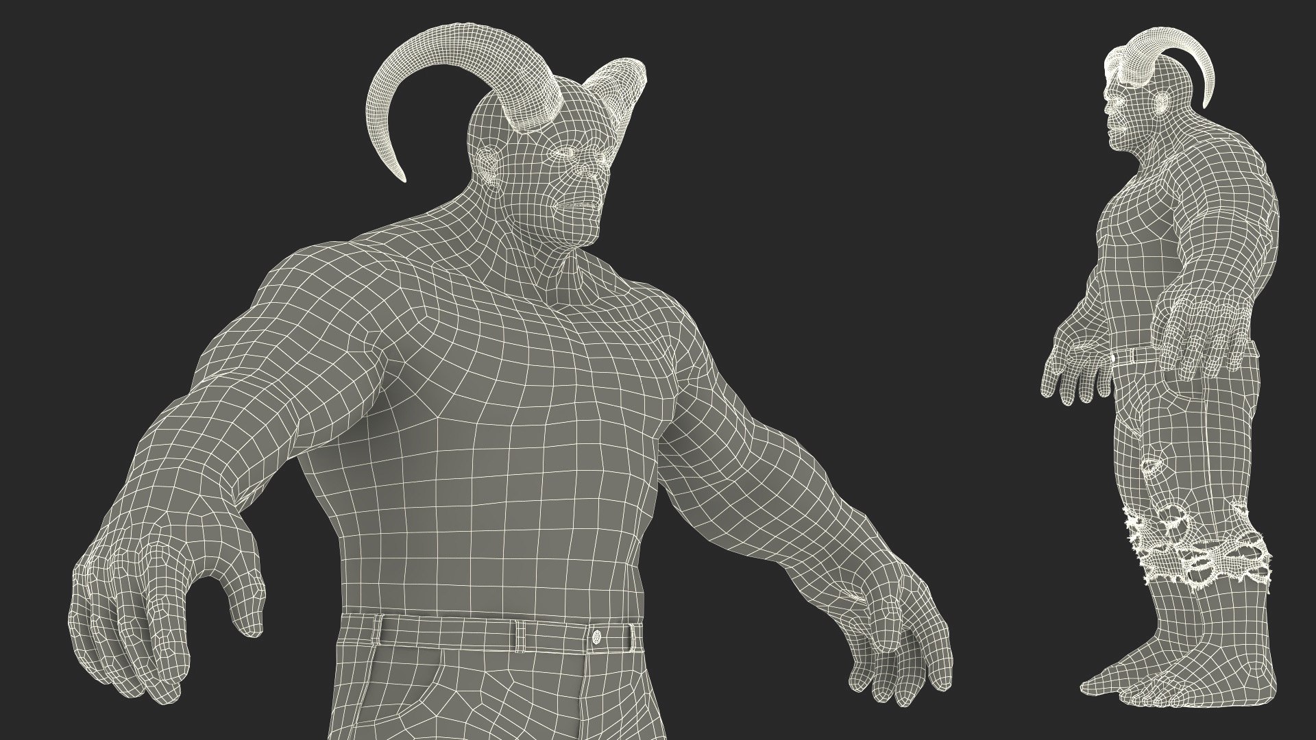 3D Infernal Muscular Demon Humanoid Dark - TurboSquid 2434425