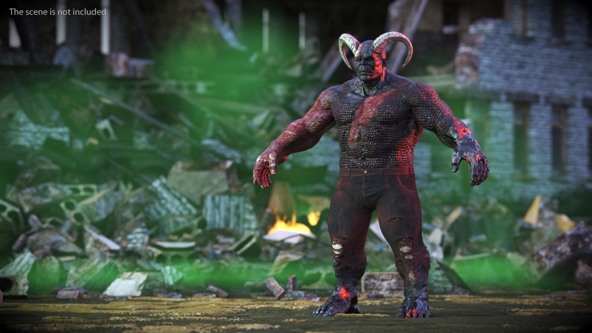 3D Infernal Muscular Demon Humanoid Dark - TurboSquid 2434425
