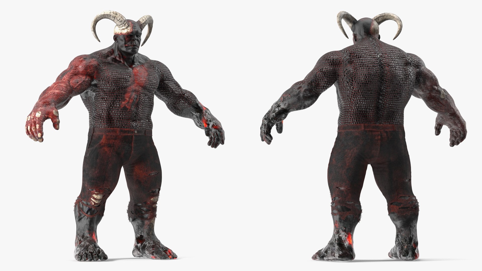 3D Infernal Muscular Demon Humanoid Dark - TurboSquid 2434425