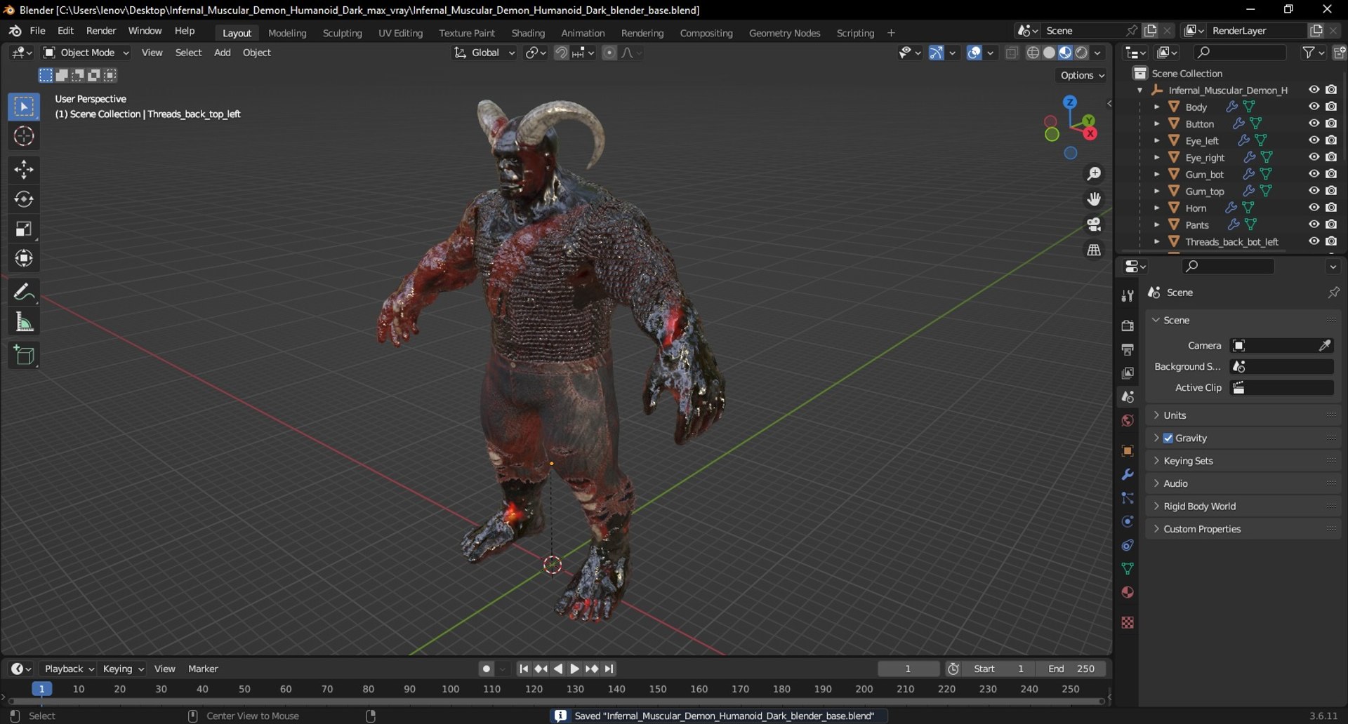 3D Infernal Muscular Demon Humanoid Dark - TurboSquid 2434425