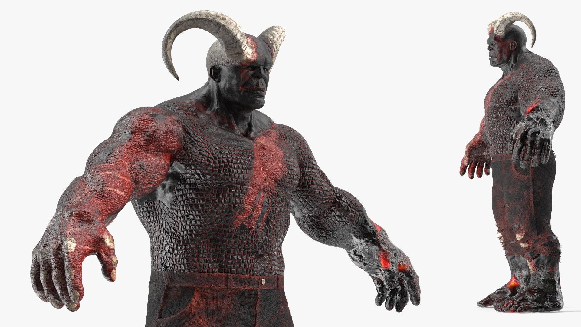 3D Infernal Muscular Demon Humanoid Dark - TurboSquid 2434425