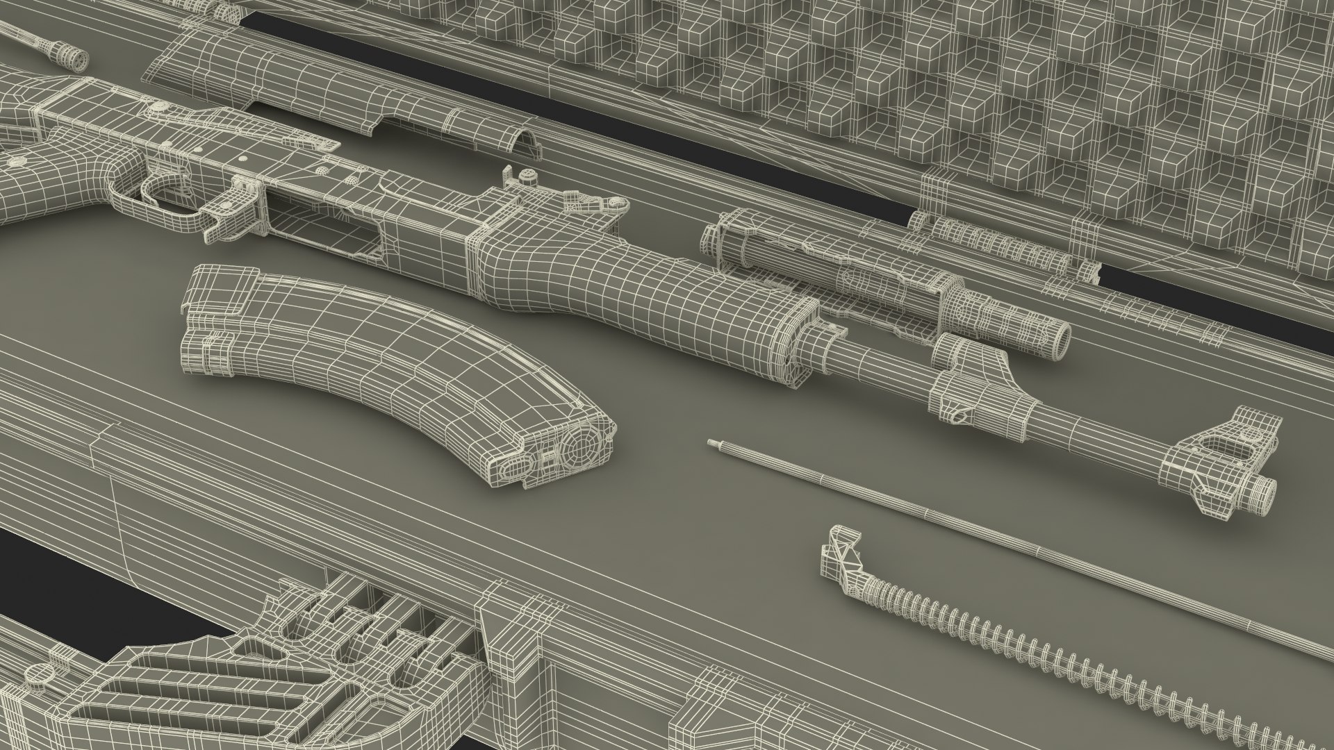 Disassembled AK 47 In Open Waterproof Hard Case 3D Model - TurboSquid ...
