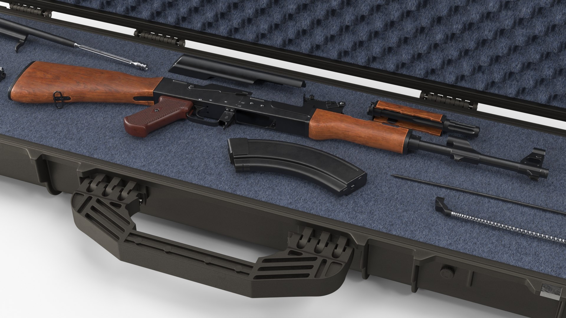 Disassembled AK 47 In Open Waterproof Hard Case 3D Model - TurboSquid ...
