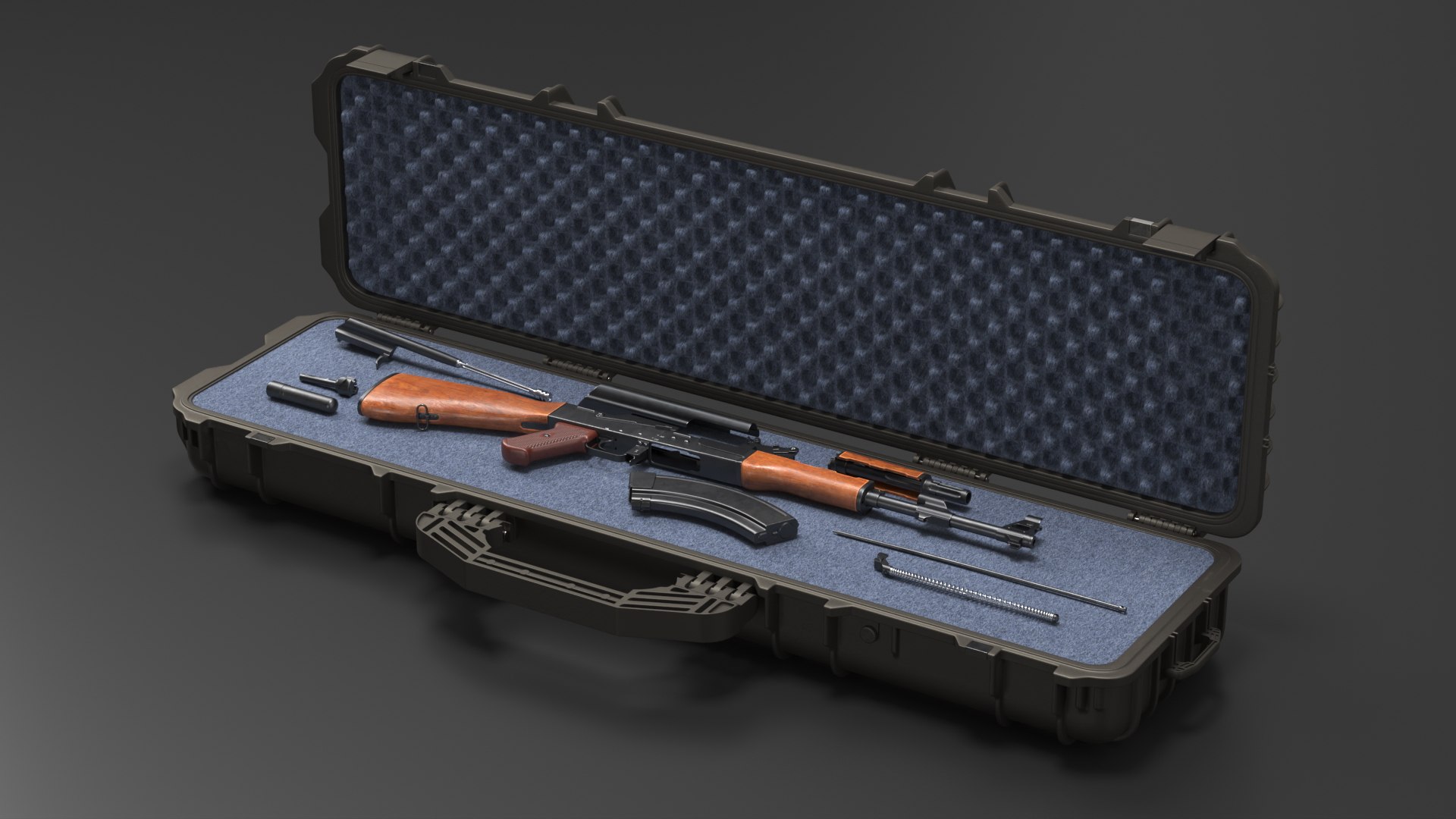 Disassembled AK 47 In Open Waterproof Hard Case 3D Model - TurboSquid ...