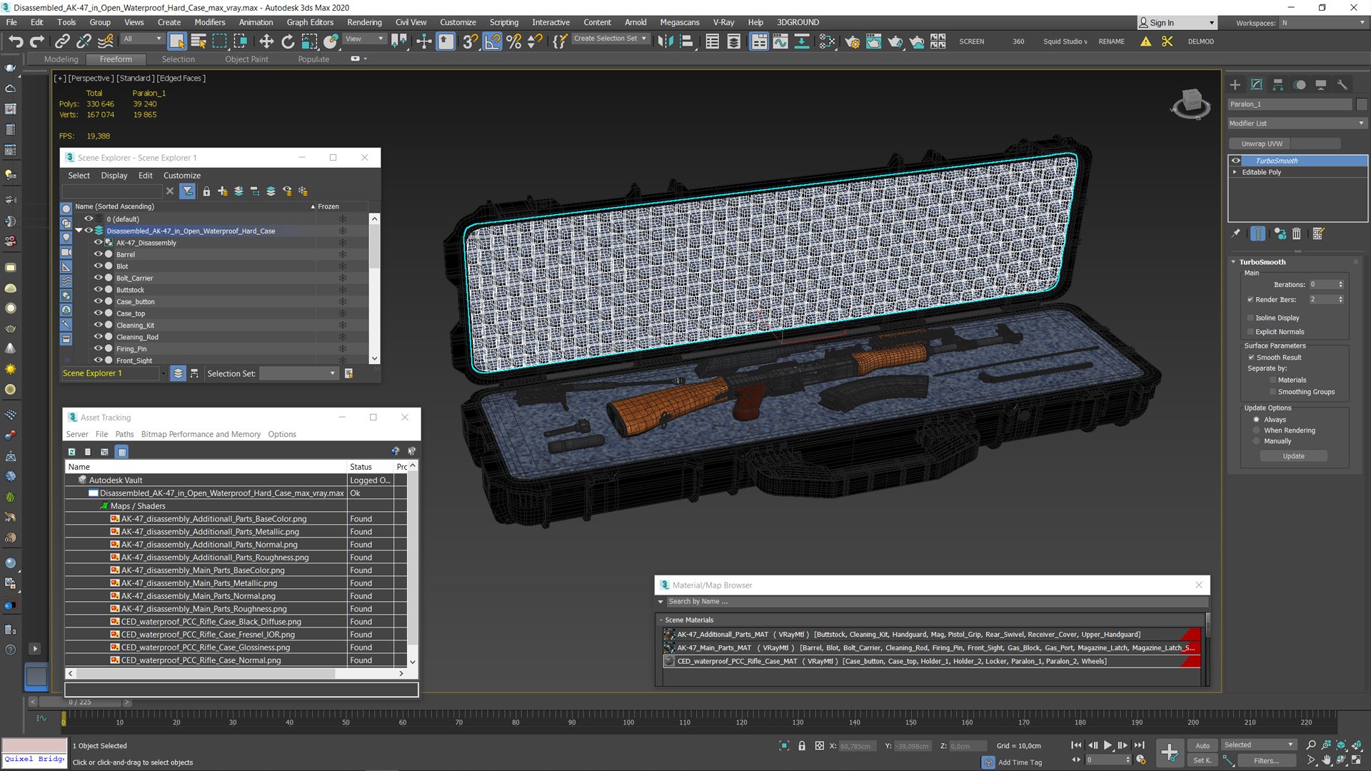 Disassembled AK 47 In Open Waterproof Hard Case 3D Model - TurboSquid ...