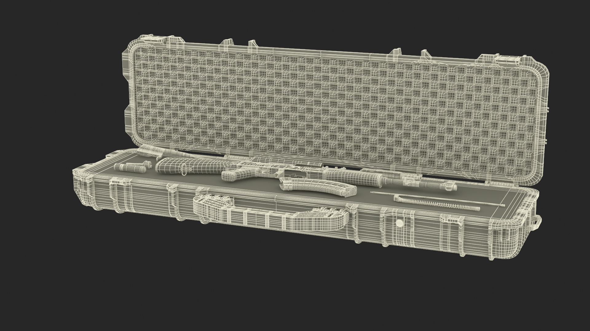 Disassembled AK 47 In Open Waterproof Hard Case 3D Model - TurboSquid ...