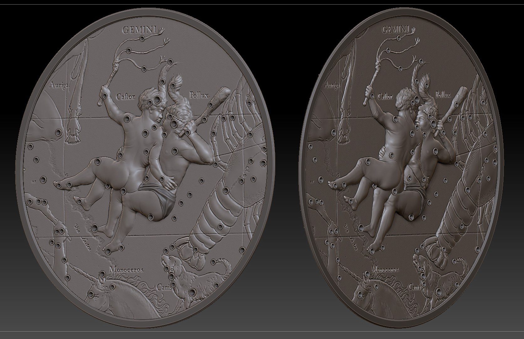 3d model relief gemini