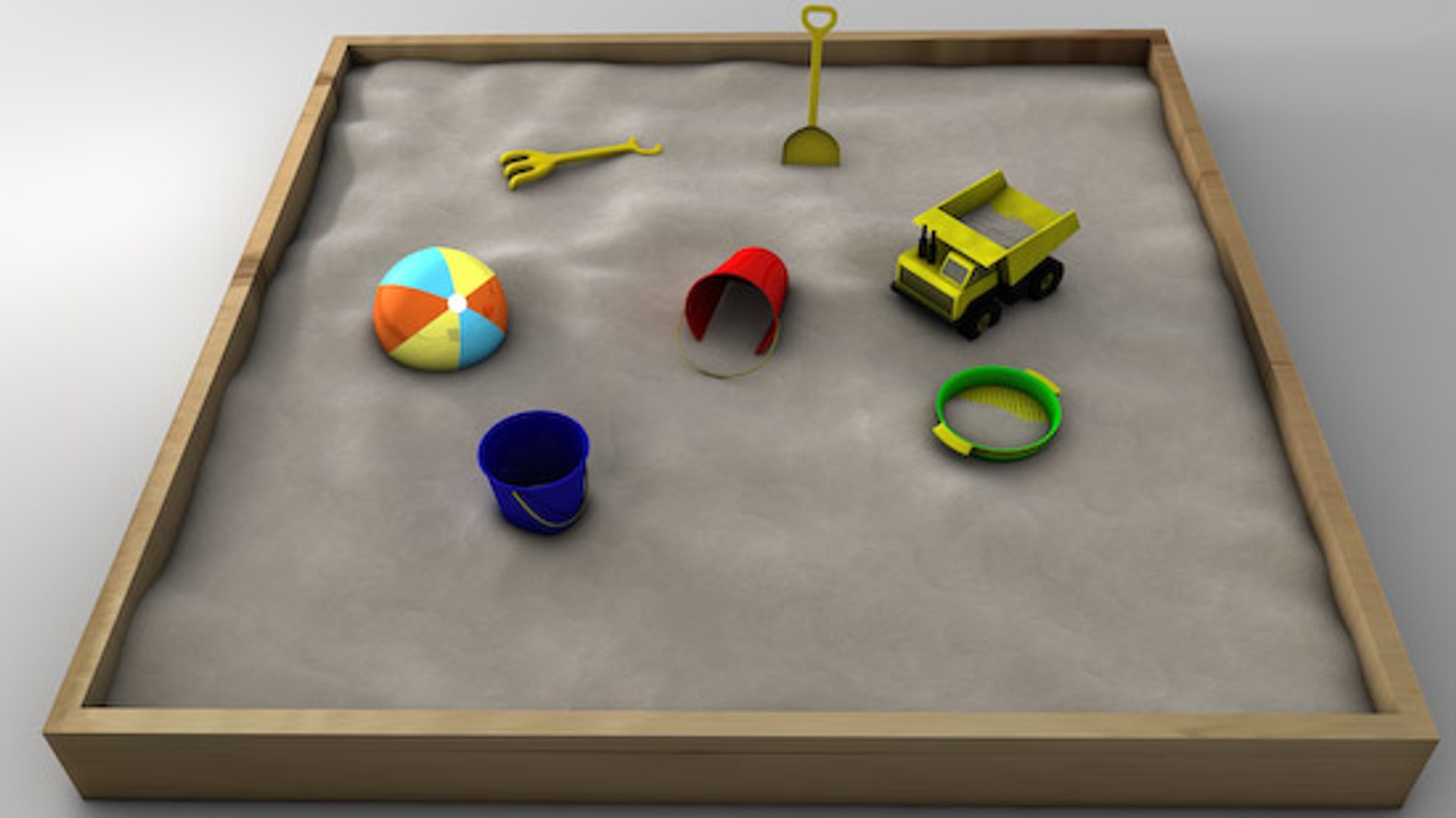 3d Sandbox Sand Beach Model