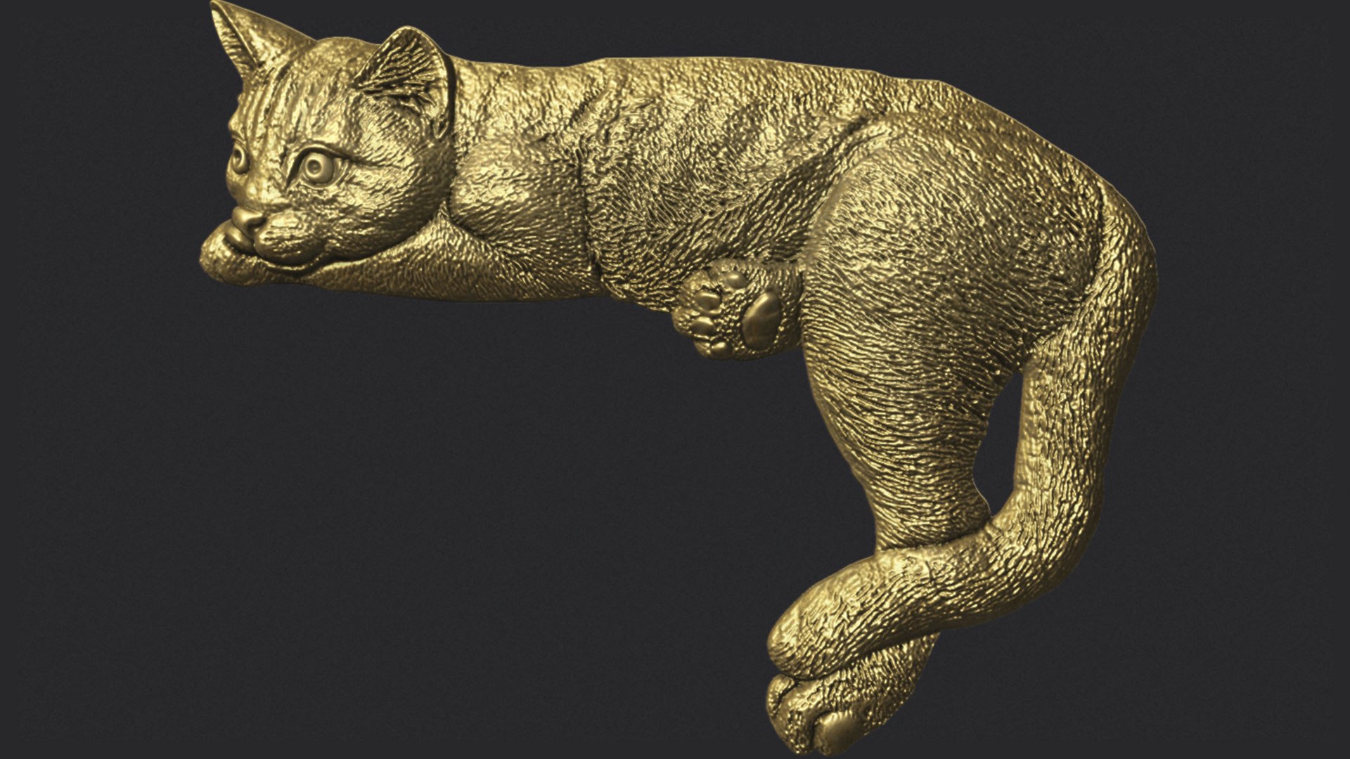 Lazy Cat Bas-Relief 3D - TurboSquid 2092587