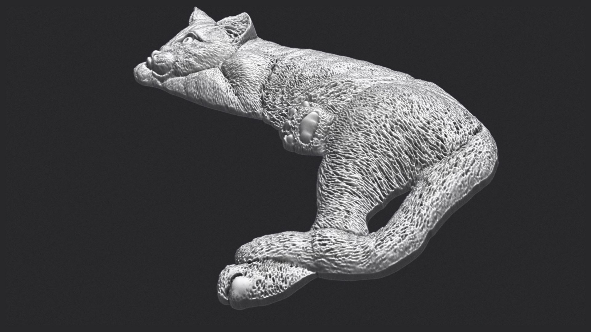 Lazy Cat Bas-Relief 3D - TurboSquid 2092587